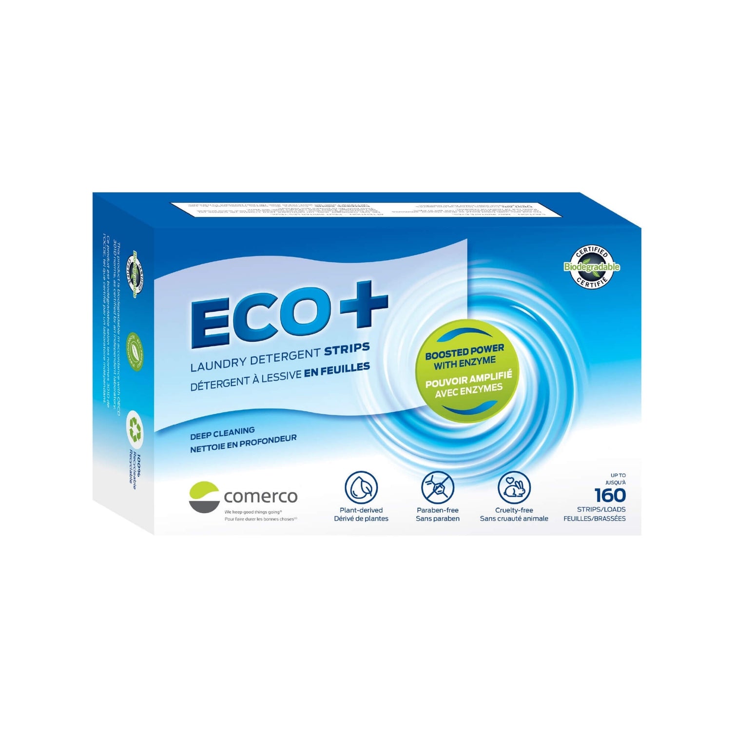 ECO+ détergent à lessive en feuilles - 160 brassées écologiques – Comerco